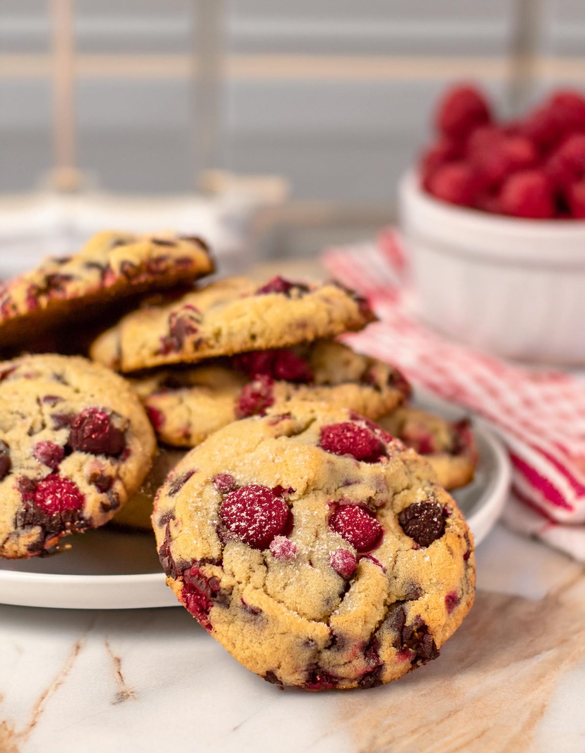 Raspberry Chocolate Chunk Cookies
