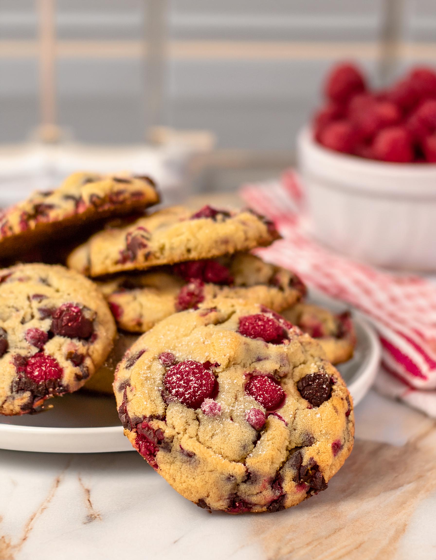 Raspberry Chocolate Chunk Cookies